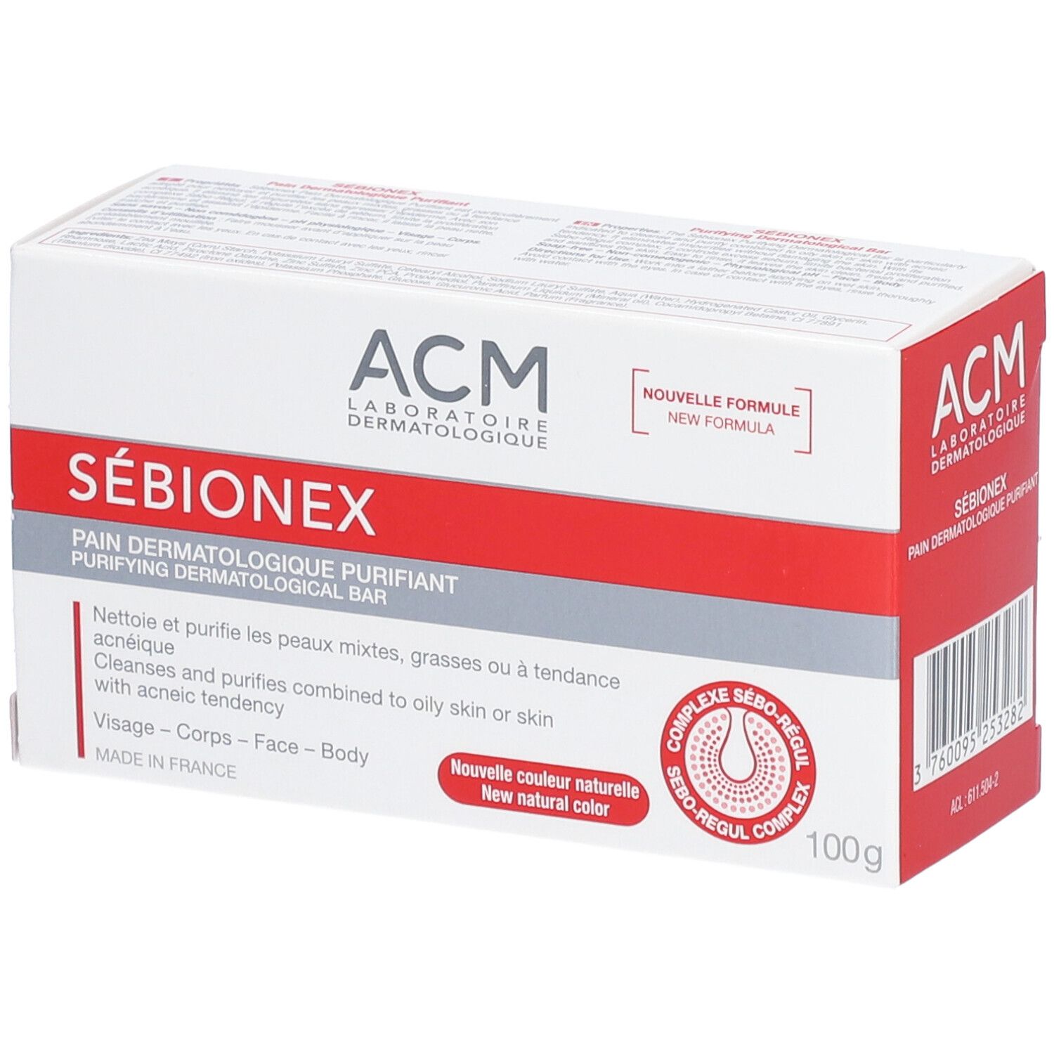 ACM Sebionex Pain Dermatologique Purifiant Dermatological Bar - 100ml ...